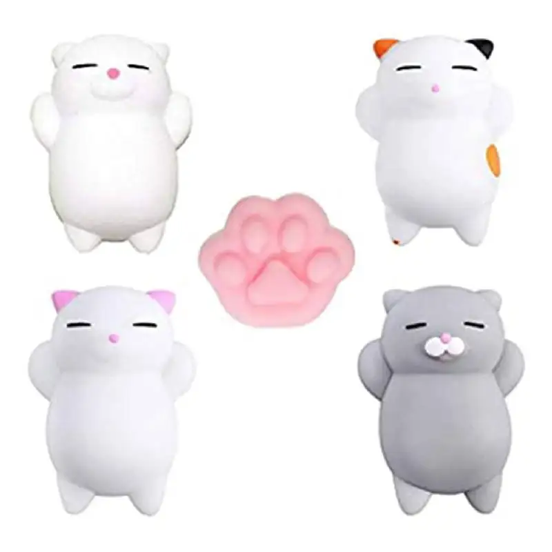 5pcs Cat Mochi Squishy Mini Squishy Toy Cute Soft Mochi Toys Squishies ...