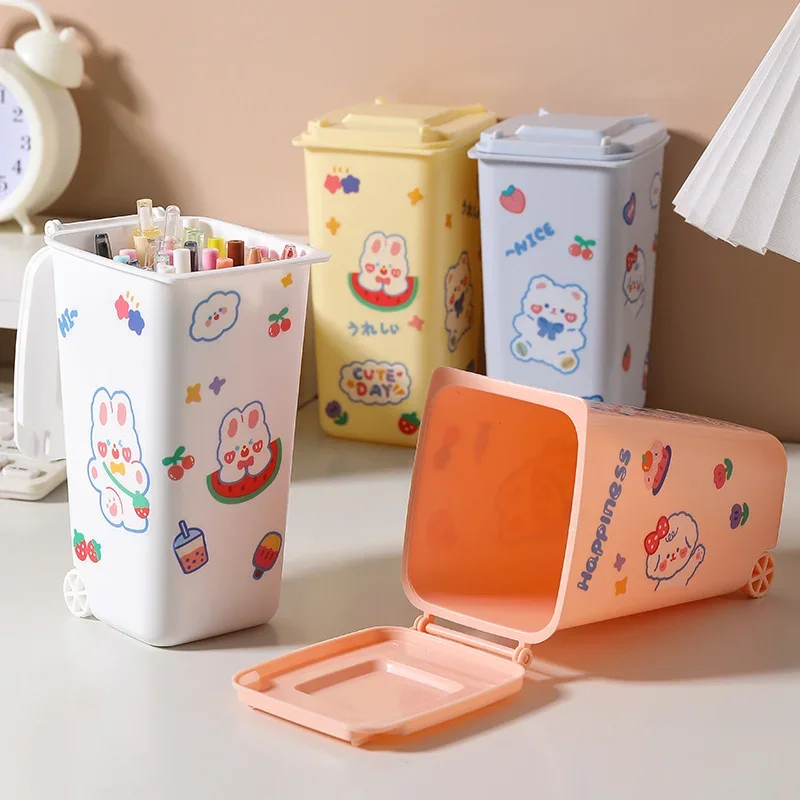 1-Piece-Cute-Mini-Funny-Desktop-Trash-Pen-Holders-with-Lids-for ...