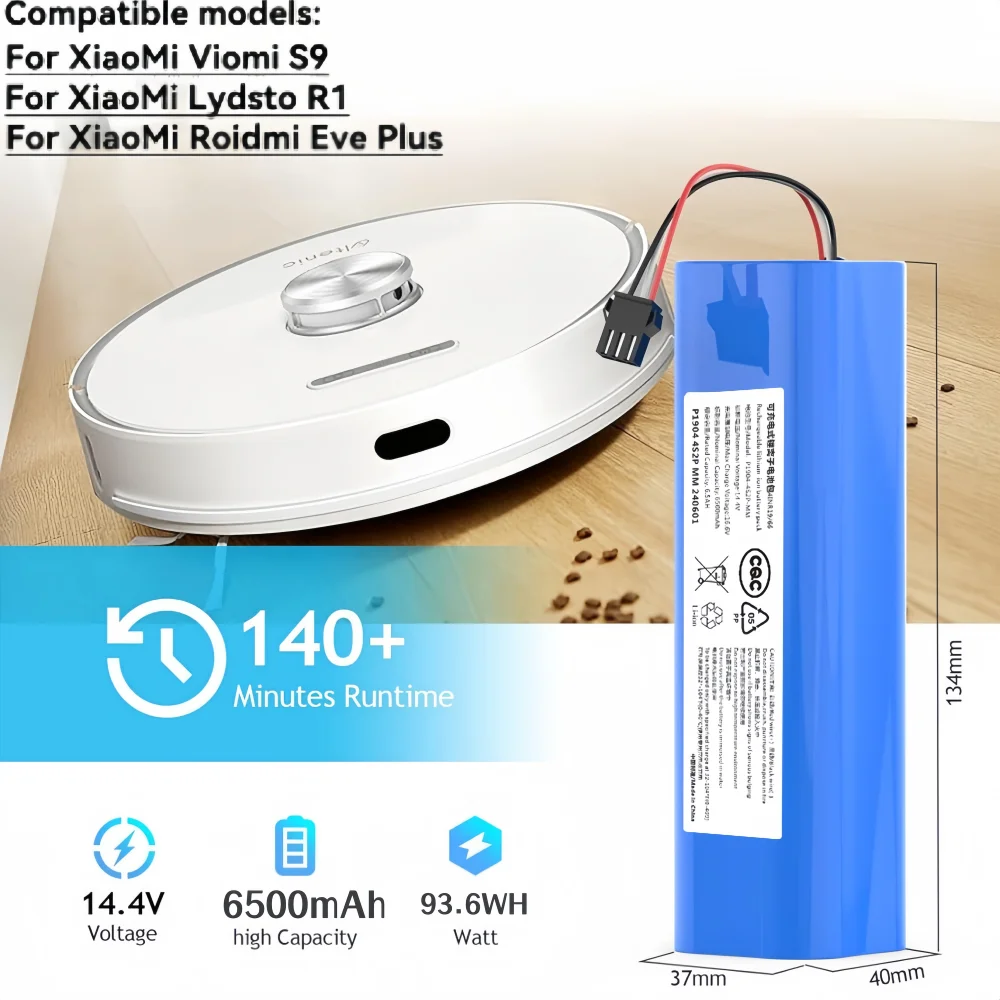 14.4V 6500mAh Li-Ion Replacement Battery for Honiture Q6 Q6 Pro Ultenic ...