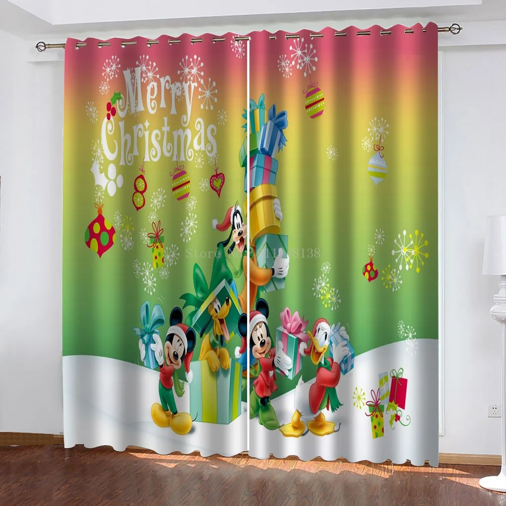 Disney Mickey Minnie Mouse Shading Curtain Children Bedroom Living Room ...