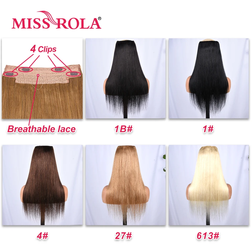 Miss rola peixe linha extensões de cabelo fio invisível remy cor ...