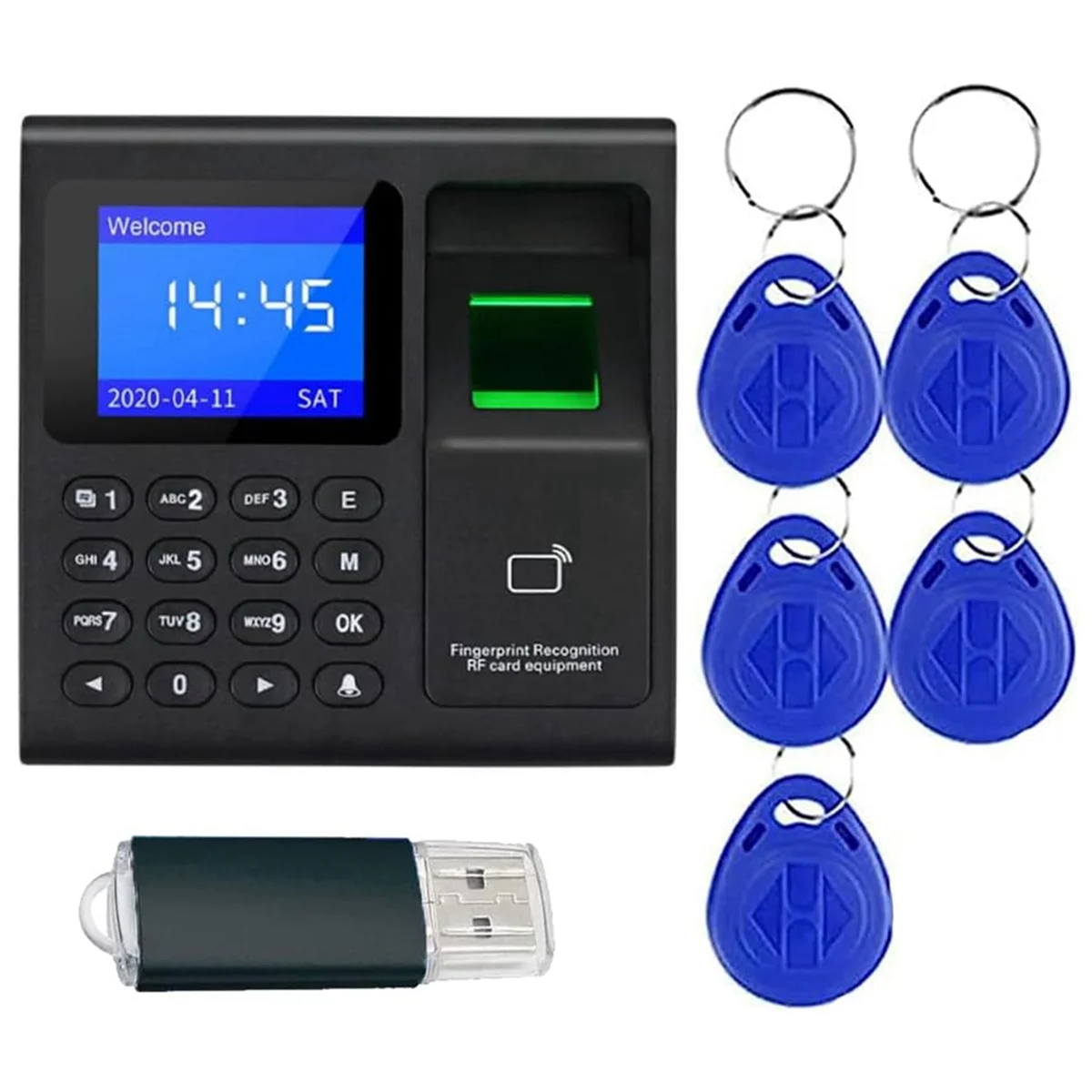 ABJG-Time Attendance Machine Fingerprint Password Time Clock for ...