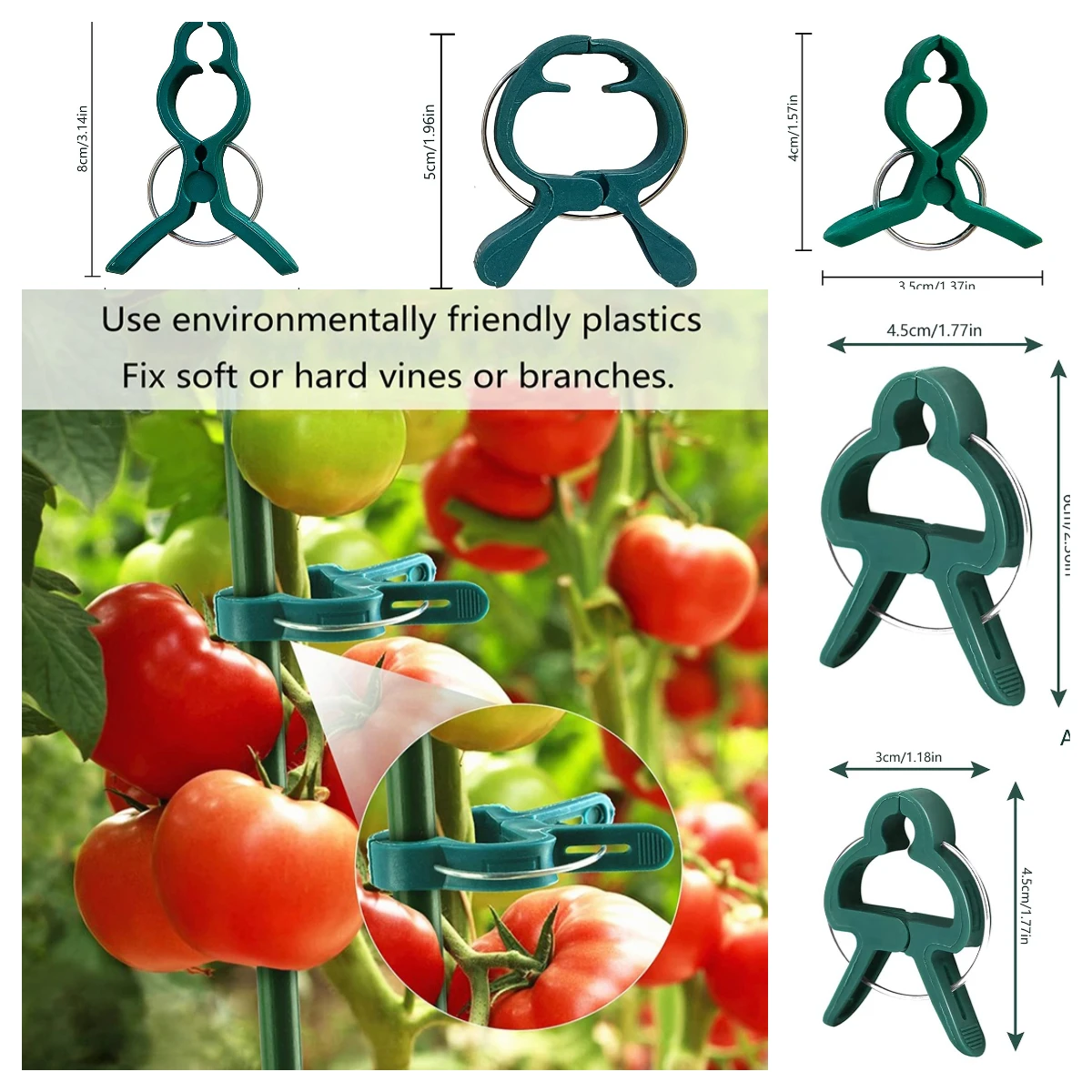 5PCS-Plant-Clips-Hook-Flower-Vine-Tomato-Support-Clips-Reusable-Holder ...