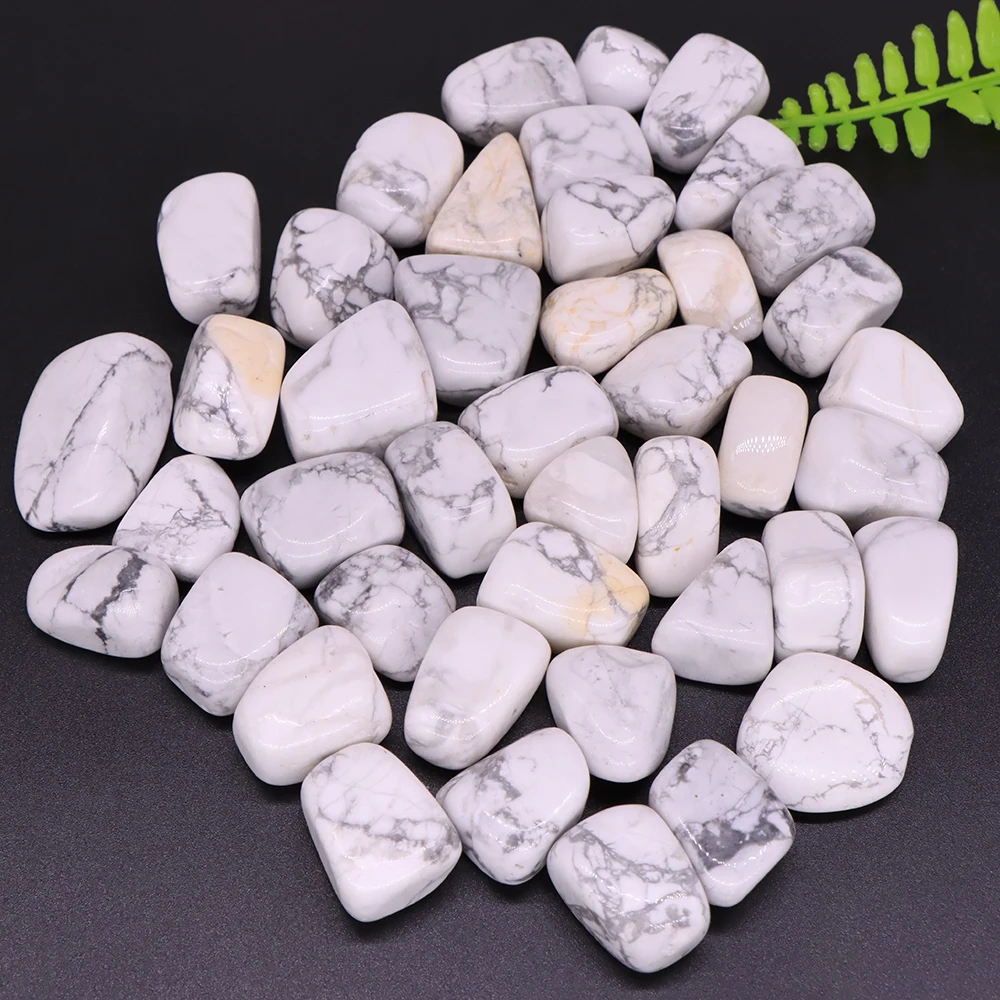 Natural-White-Howlite-Turquoise-Irregular-Tumbled-Stone-Healing-Crystal ...