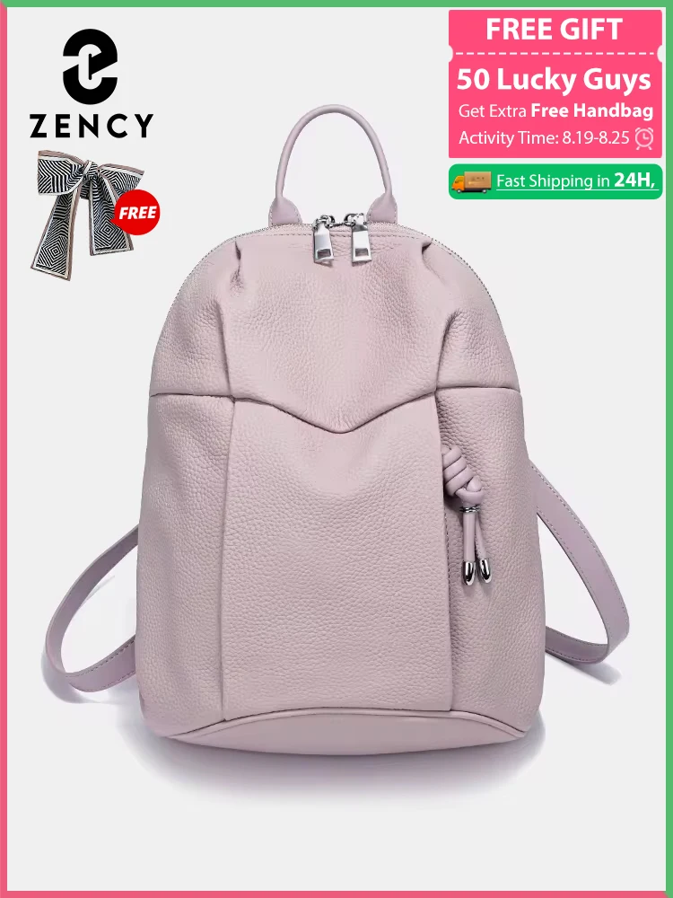 Zency-Women-s-Leather-Backpack-Designer-Large-Travel-Knapsack-Girls-String-Zipper-Satchel-Beige ...