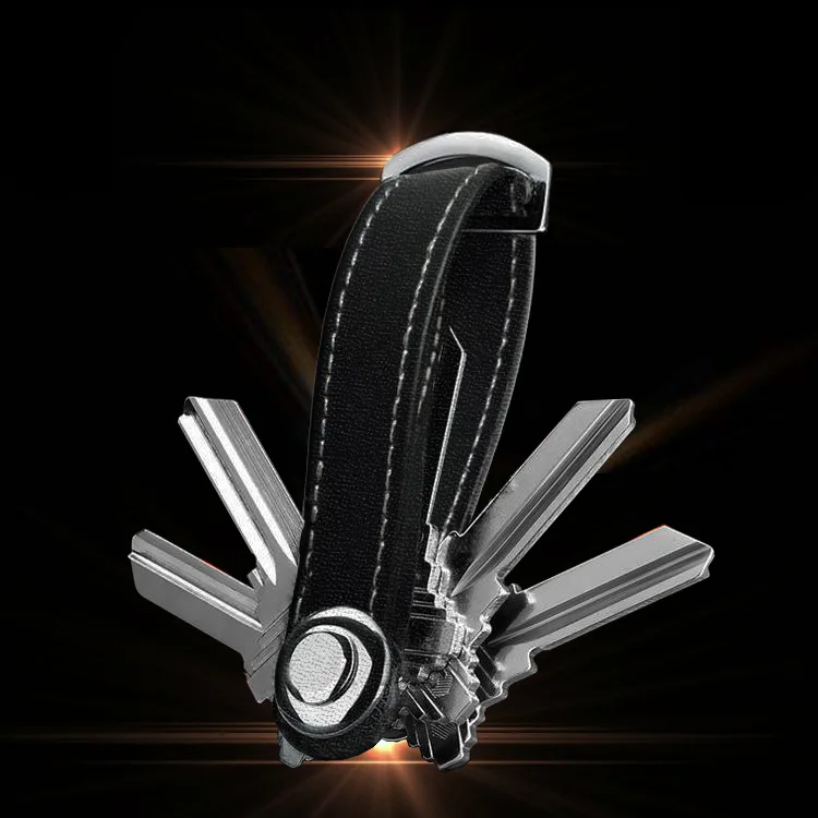 PU Leather Car Key Pouch Bag Case Key Wallet Ring Collector Housekeeper ...