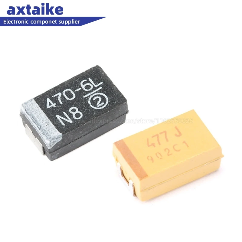 10PCS-470UF-477-477K-6-3V-10V-D-E-7343-10-SMD-477A-477J-Tantalum ...