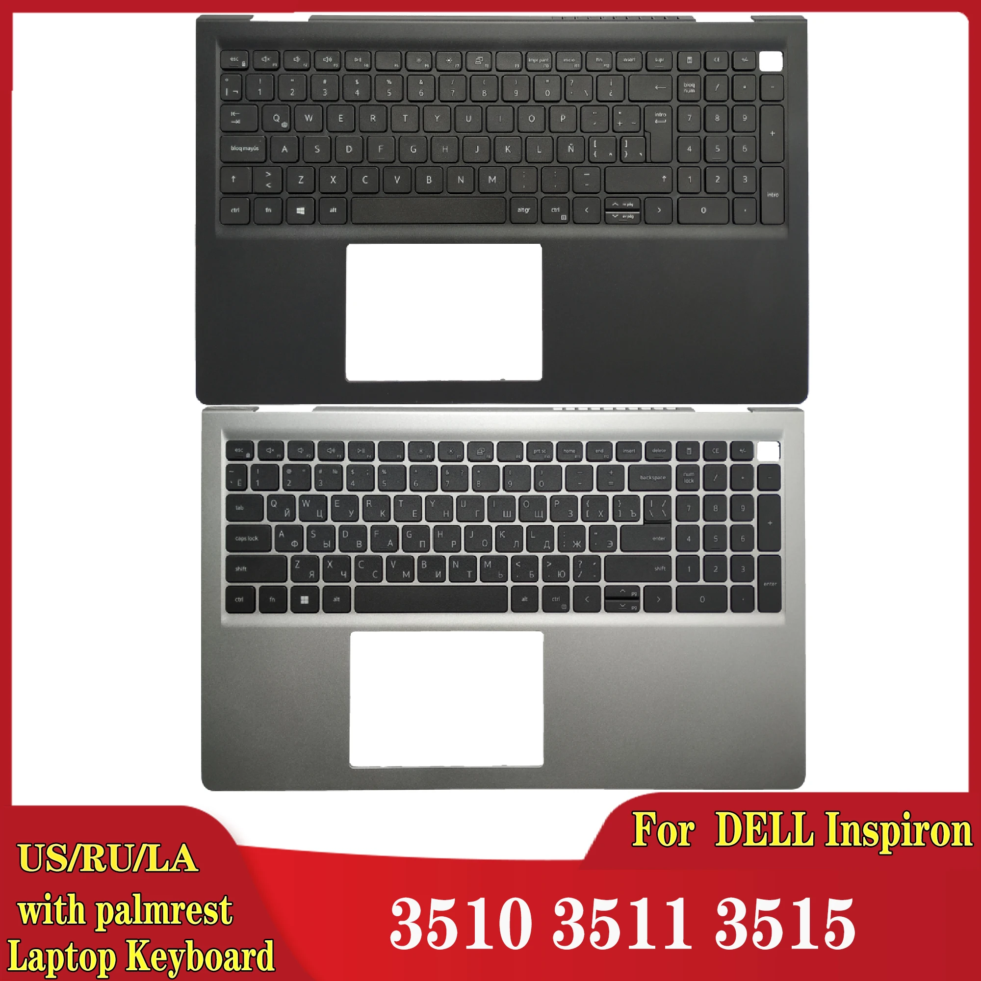 NEW-For-DELL-Inspiron-15-3510-3511-3515-Russian-US-Latin-Laptop ...