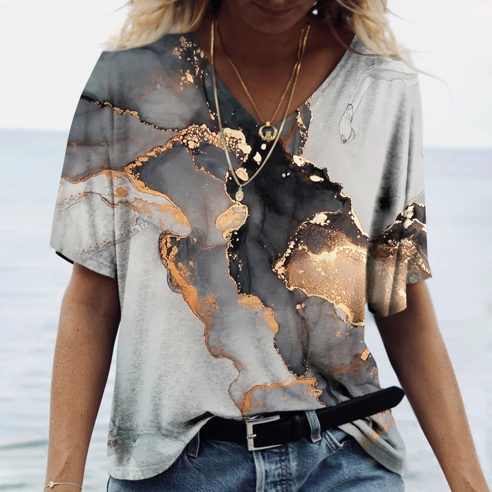 Summer-New-Women-s-T-Shirts-3d-Gradient-Colors-Print-Fashion-Short ...