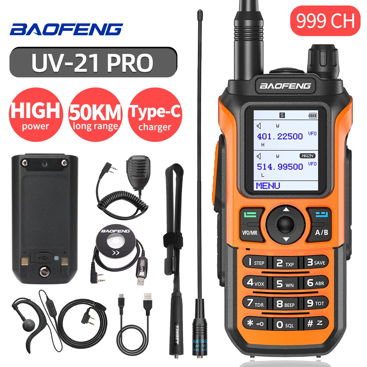Baofeng-walkie-talkie-UV-21-Pro-de-largo-alcance-Radio-bidireccional ...