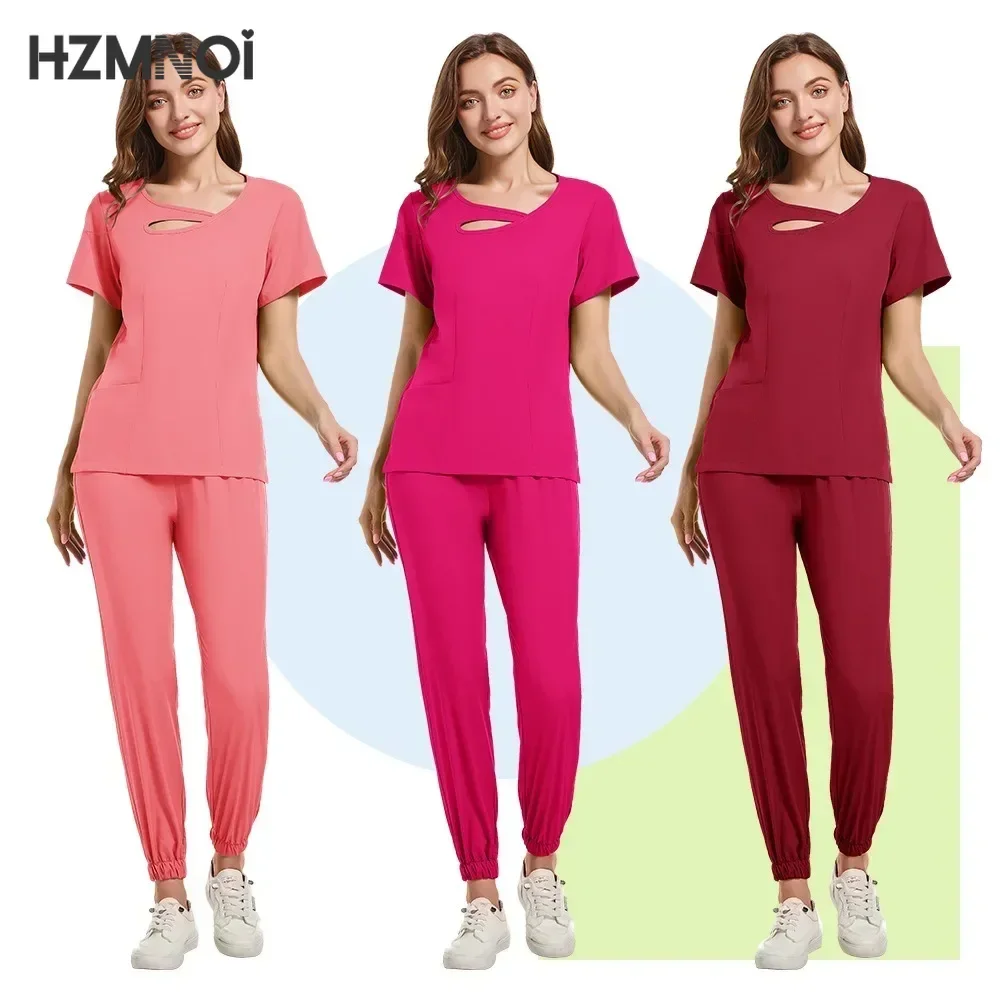 Surgical-Uniforms-Woman-Scrub-Set-Medical-Nurse-Beauty-Salon-Workwear ...