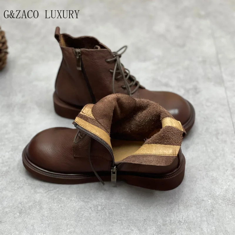 Autumn-winter-Boots-Big-Nose-Shoes-Wide-Toe-Handmade-Genuine-Leather ...