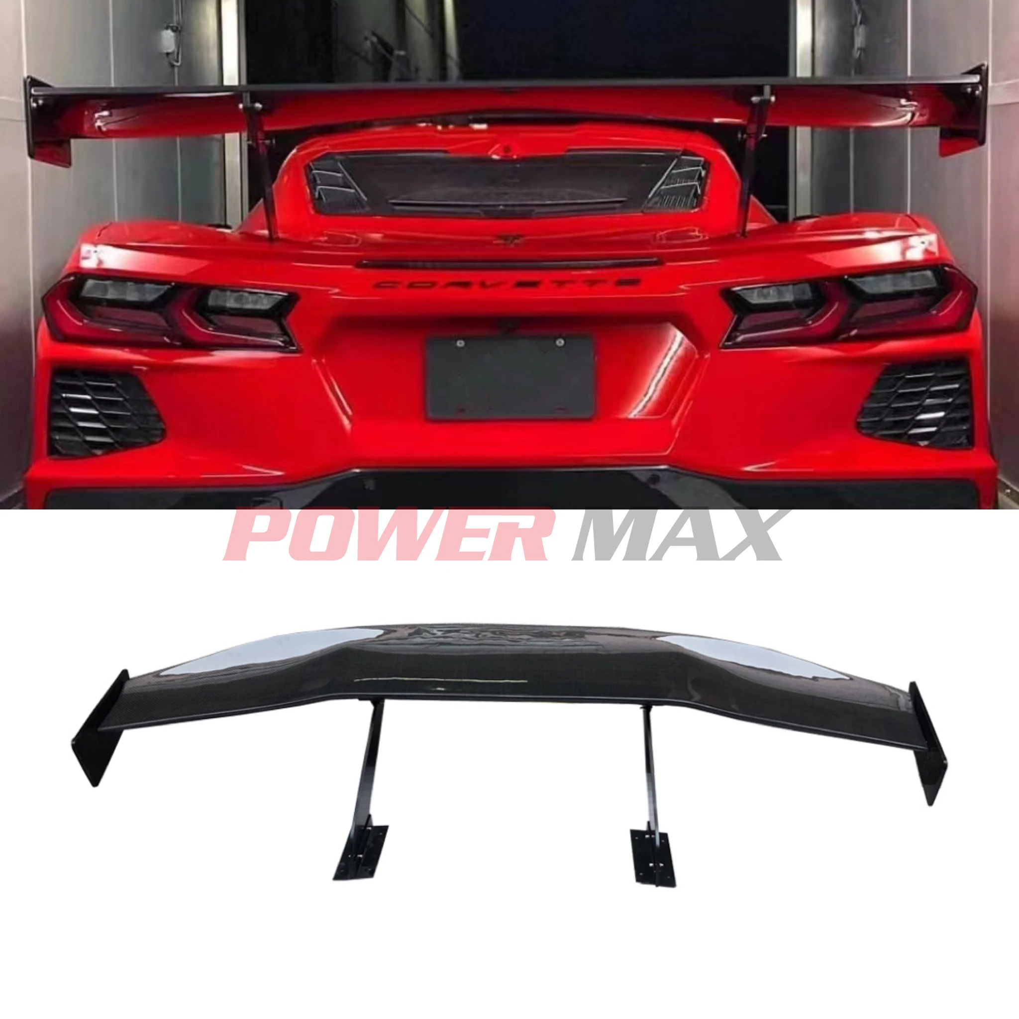 High-quality-Carbon-Fiber-High-Wing-Rear-Spoiler-for-Chevrolet-Corvette ...