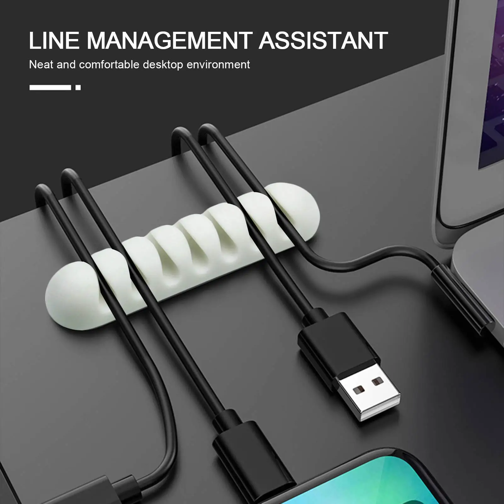 Cable-Organizer-Silicone-USB-Cable-Winder-Desktop-Management-Clips-For ...
