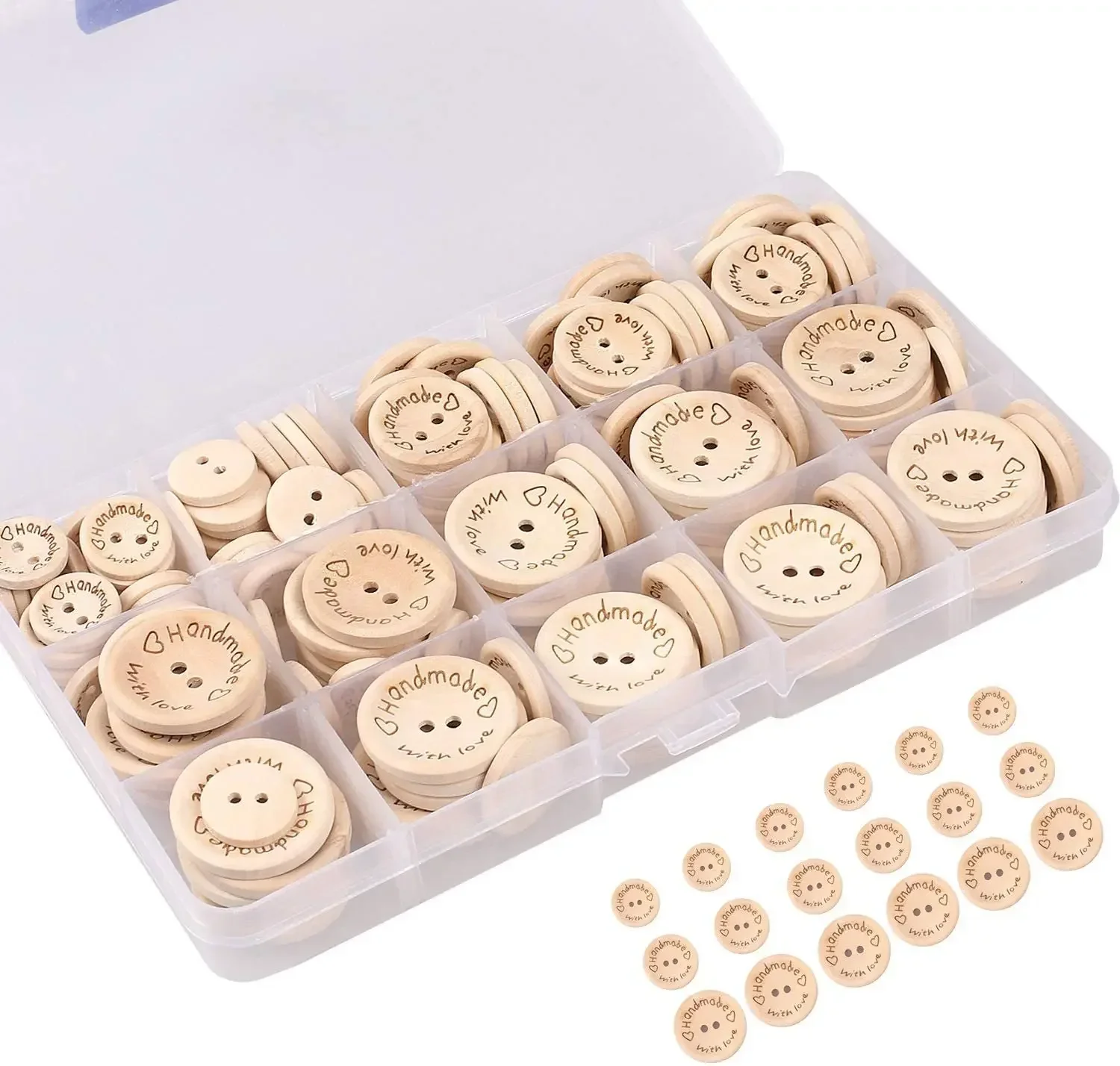 150-pcs-DIY-Handmade-Buttons-Natural-Wood-Buttons-Handicraft-Decorative ...