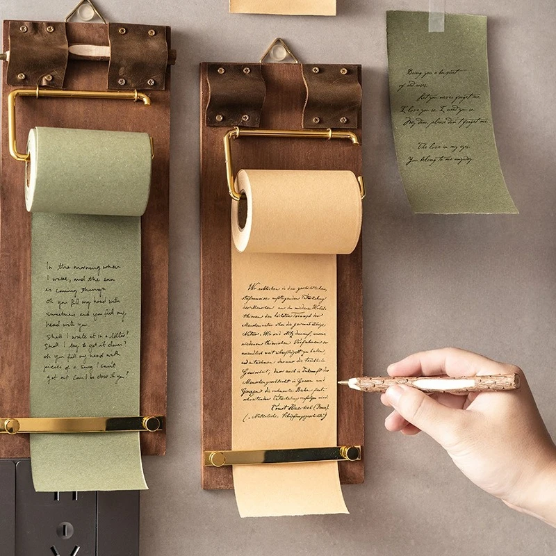 Retro Hanging Writing Pad with Cutter, Note Writing Memo Board ...