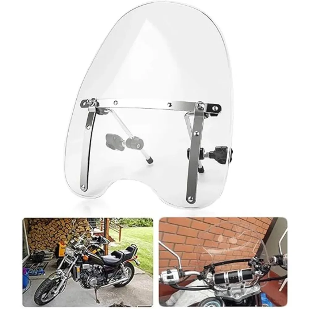 Motorcycle 18" x 16" Windshield Windscreen Universal for 7/8" and 1 ...