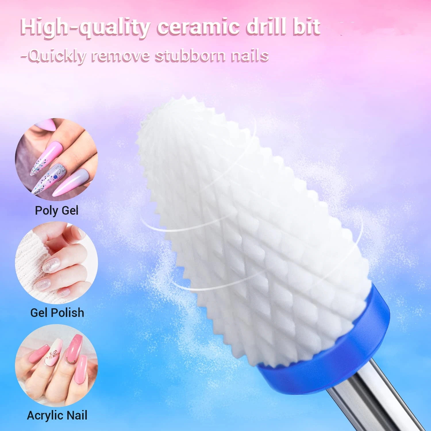 Premium Ceramic E file Bits Cone Shape Milling Cutter for Acrylic Gel ...