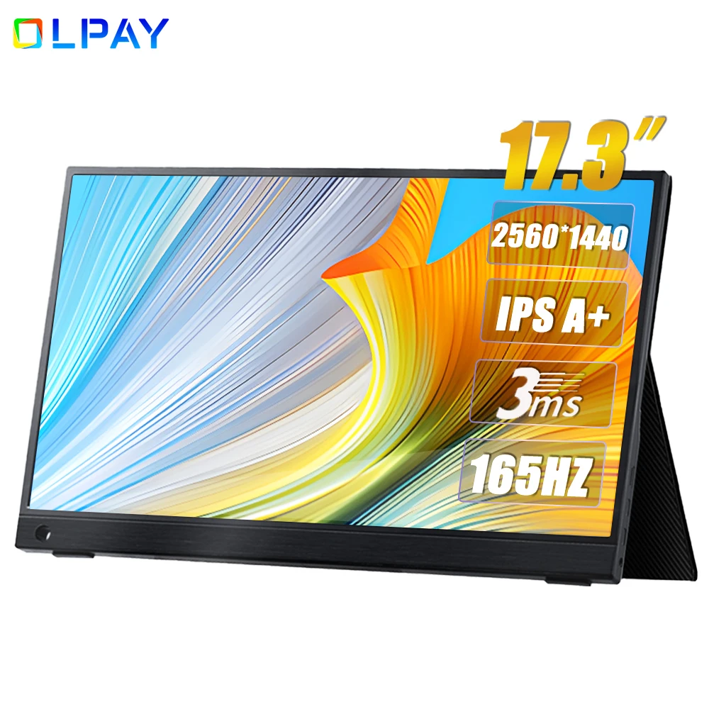 Monitor portátil 17.3 polegada 2k 165hz monitor de jogos 1440 hdr ips ...