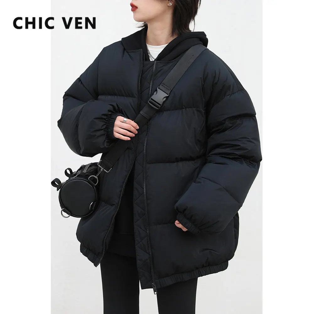 CHIC-VEN-Women-Bread-Down-Jacket-90-White-Duck-Down-Solid-Thick-Warm ...