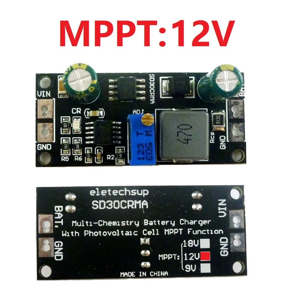 Solar Charge Controller Board MPPT 1A LiPo Battery Charge 9v 12v 18V ...