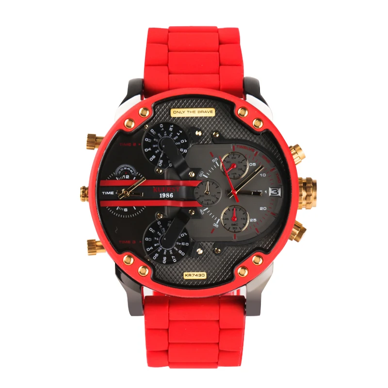 Silica Gel Band Men Women Watches Black Gold Watch Chronoscope Designer ...