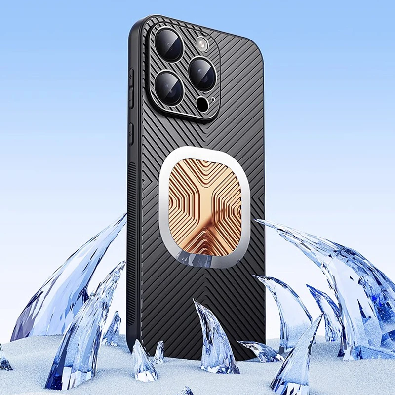 Graphene Cooling Copper Fin Phone Case For iphone 17 16 15 14 Pro Max ...