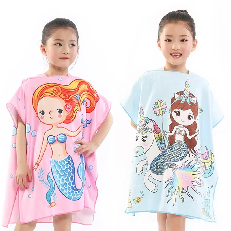 Mermaid-Beach-Towel-Quick-Dry-Unicorn-Hooded-Cloak-Wetsuit-Kids-Large ...