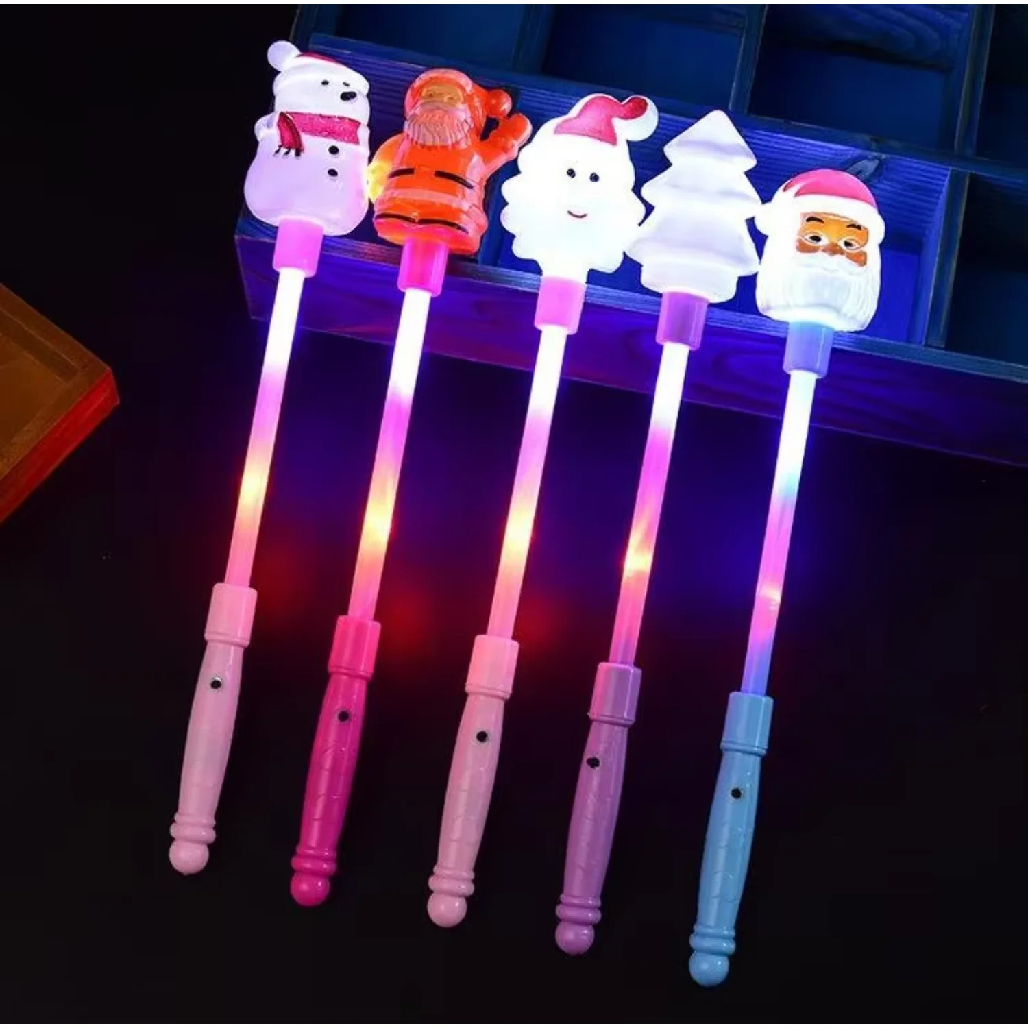 Wholesale Christmas Led Stick Wands Decoration Santa Snowman Luminous ...