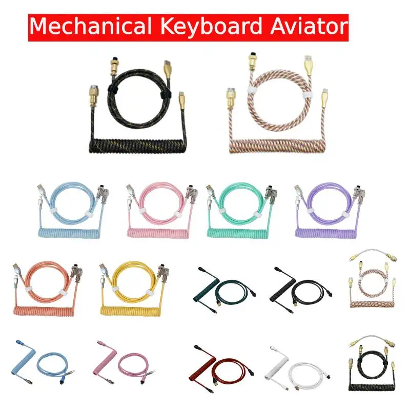Coiled Cable Mechanical Keyboard Type C | Coiled Cable Wire Mechanical ...