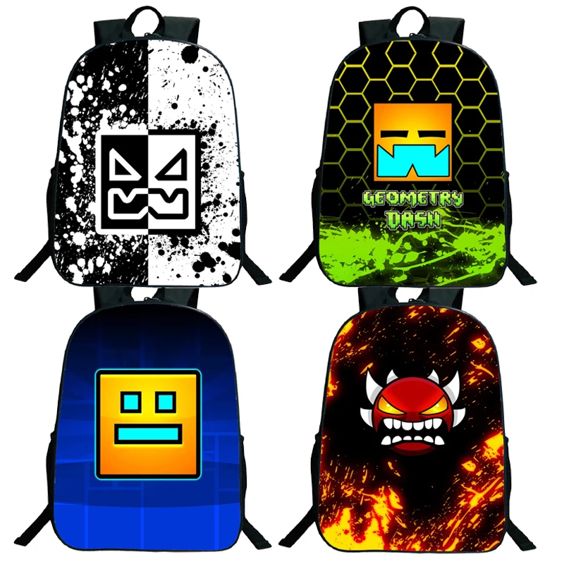 Angry-Geometry-Dash-Backpack-Anime-Storage-Student-School-Bag-Supplies ...