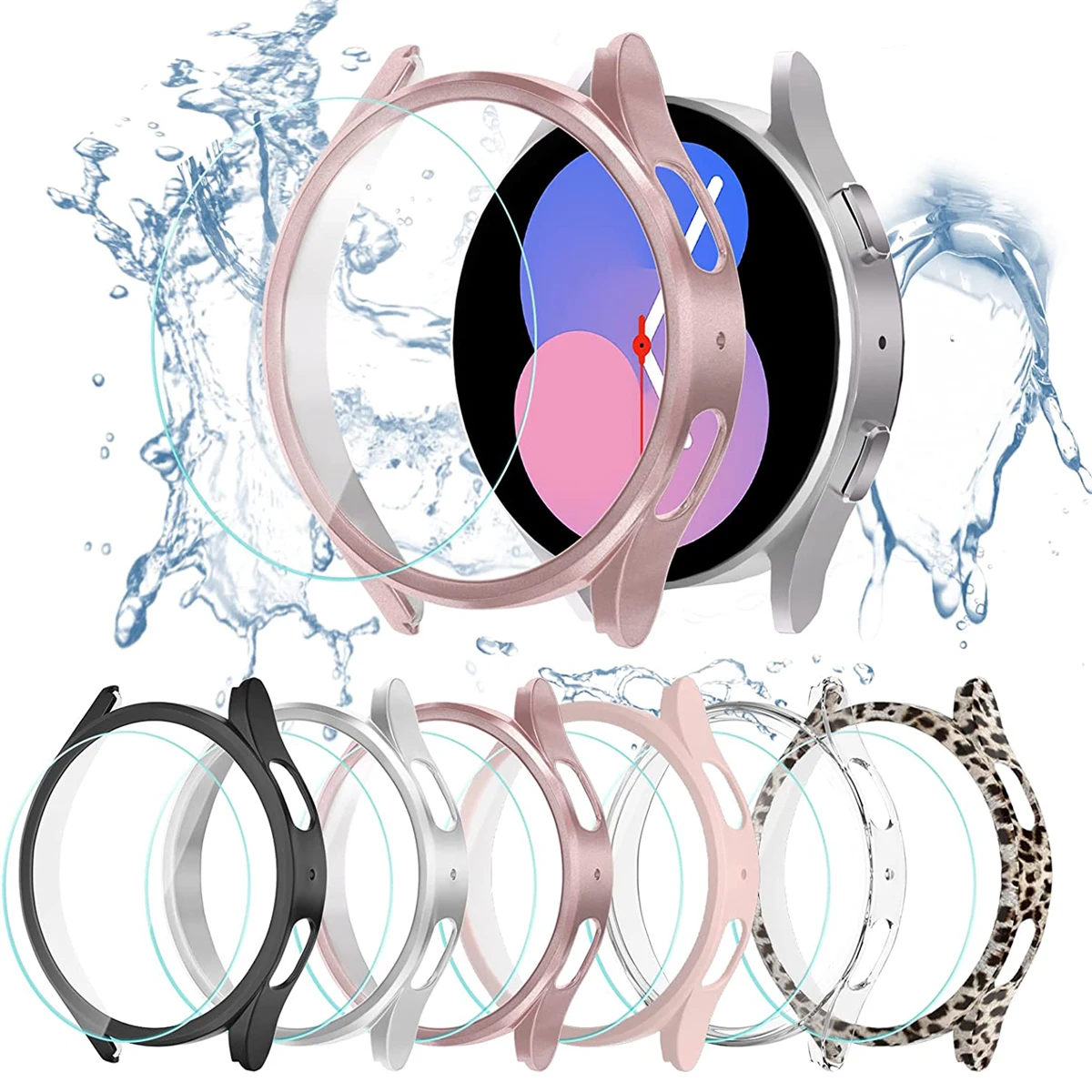 6pcs-set-PC-Smart-Watch-Case-Screen-Protector-Tempered-Film-Samsung ...