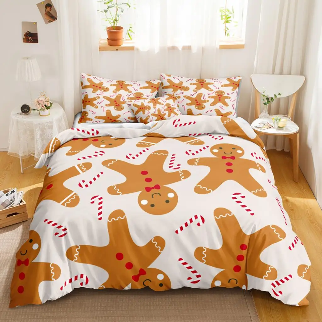 Cartoon-Christmas-Bedding-Sets-Gingerbread-Man-Duvet-Cover-Set-Modern ...