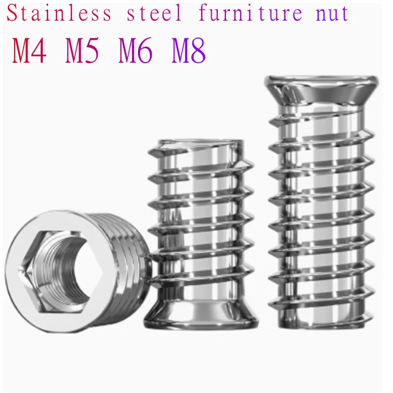 10pcs 304 Stainless Steel Inside And Outside Teeth Embedded Hex Nut ...