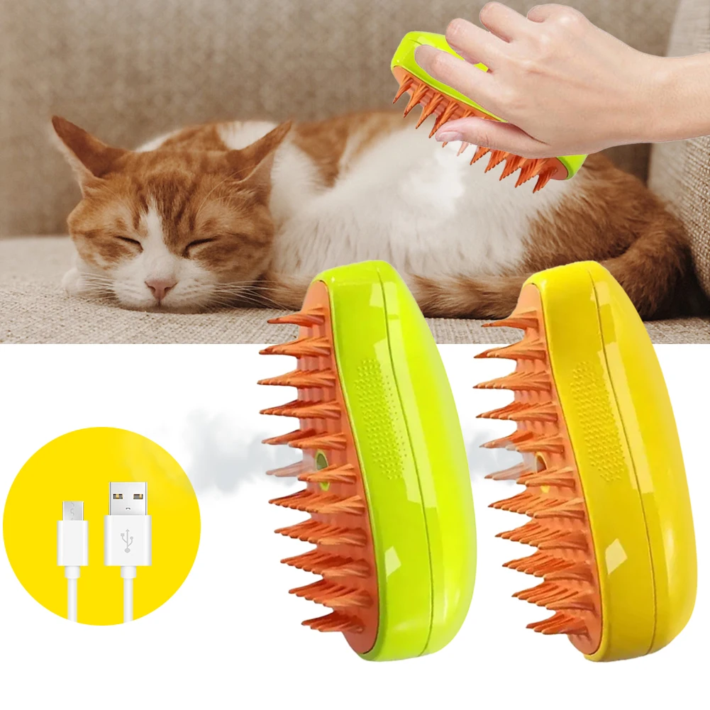 Cat-Steam-Brush-Pet-Massage-Comb-Cat-Dog-Grooming-Comb-3-in-1-Electric ...