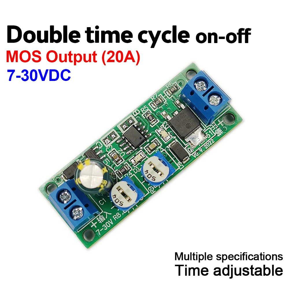 DC7V-30V Dual Time MOS Output Adjustable Cycle Timer Delay On/Off ...