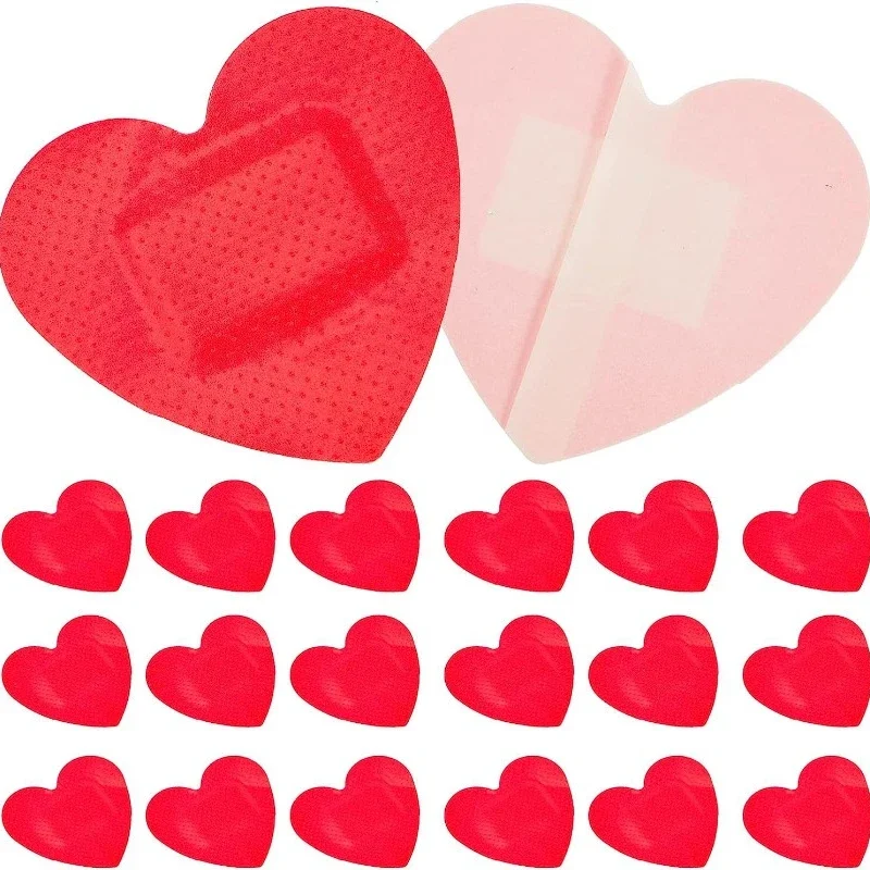 50pcs/set Love Heart Band Aid Red Wound Plaster for First Aid Strips ...