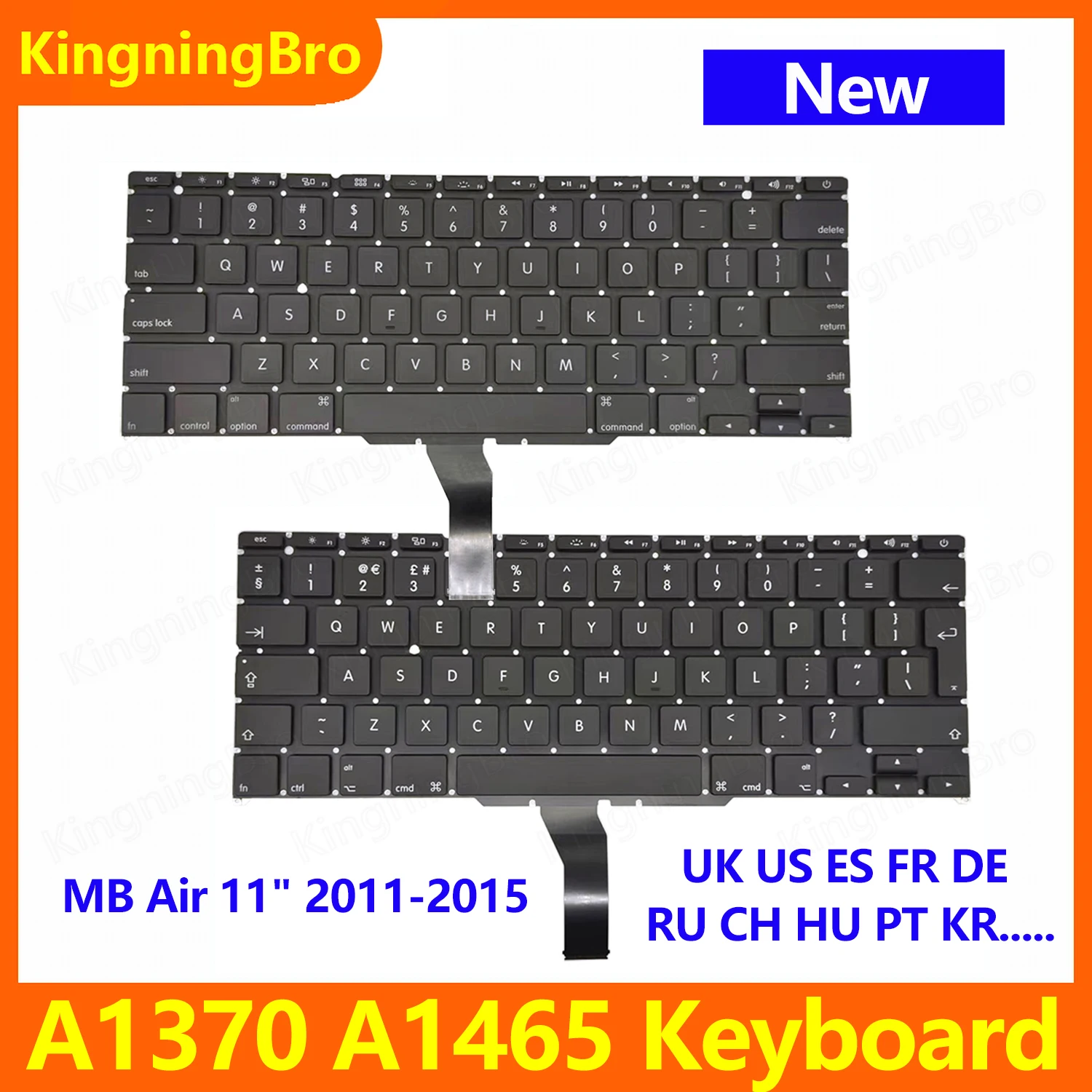 New-A1370-UK-US-Spain-French-Russian-Korean-Keyboard-For-Macbook-Air-11 ...