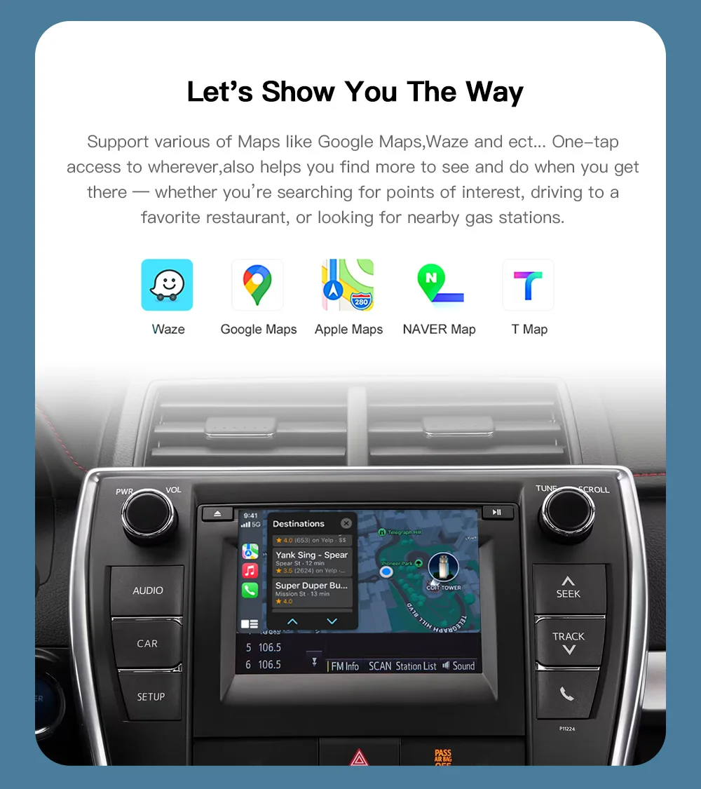 Carabc Wireless Apple Carplay Android Auto For Toyota Highlander 2014 ...