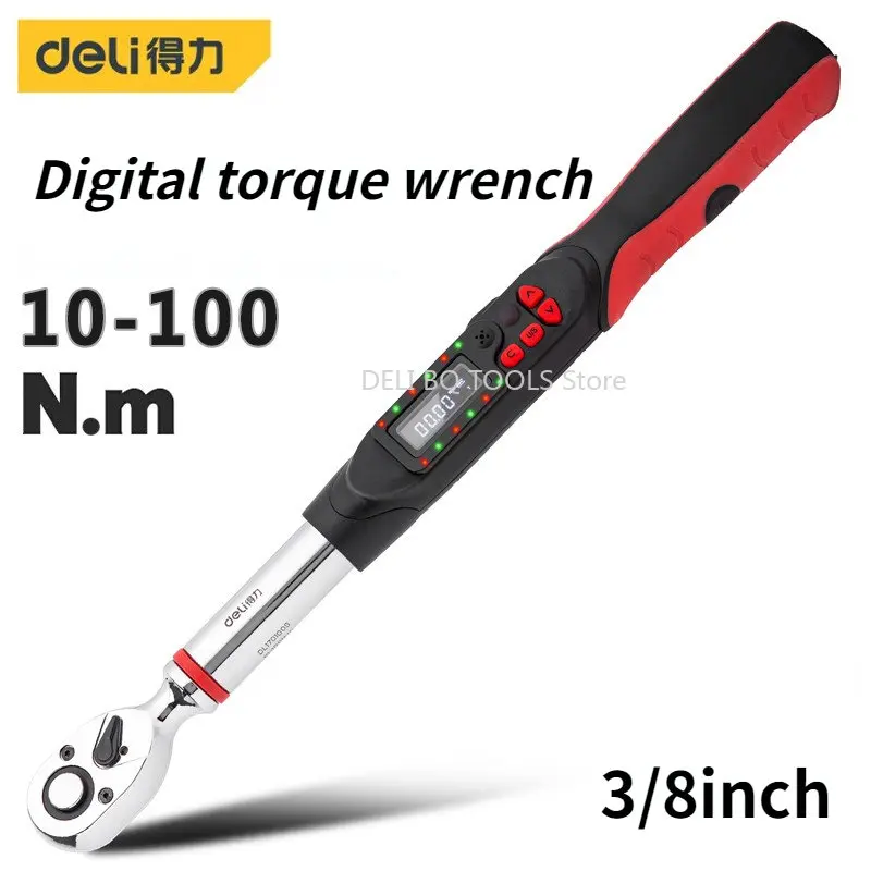 Deli Digital Display Torque Wrench High Precision Mini Preset Torque Wrench Adjustable Torque ...