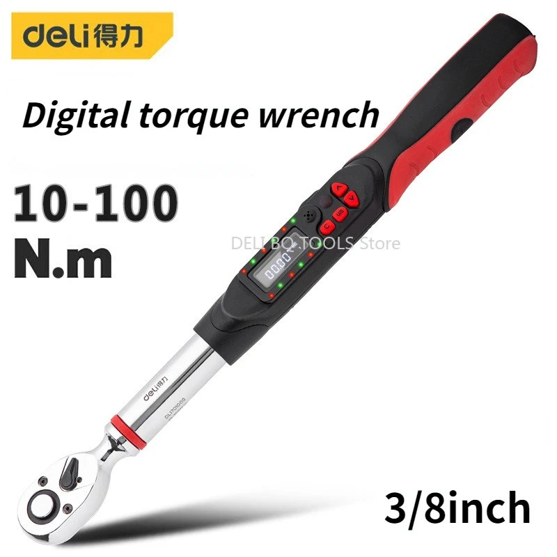 Deli Digital Display Torque Wrench High Precision Mini Preset Torque Wrench Adjustable Torque ...