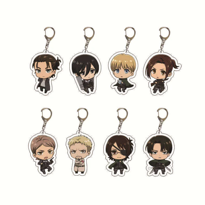 Anime Attack on Titan Keychain Cartoon Figure Cosplay Keychains pendant ...