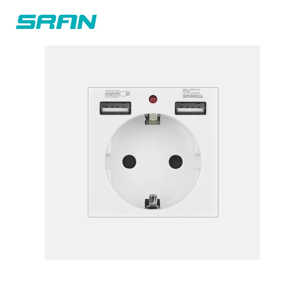EU-Standard-Electrical-Socket-with-USB-Charging-5V-2A-Flame-Retardant ...