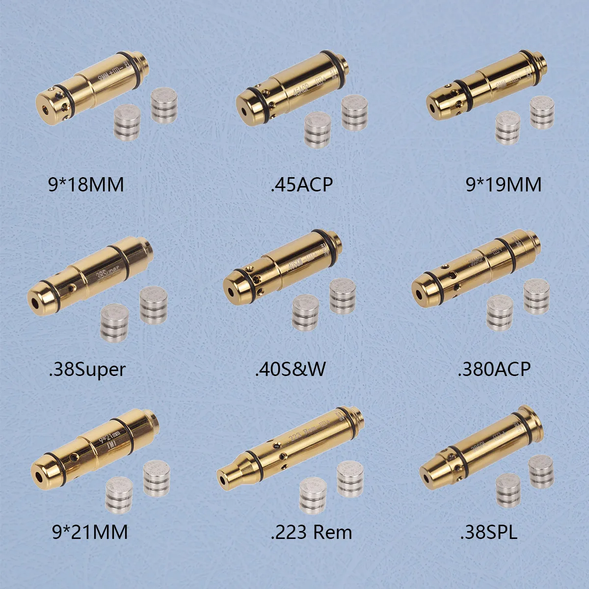 Tactical-Training-Laser-Bullet-9mm-Bore-Sight-Dry-Firing-Snap-Caps ...