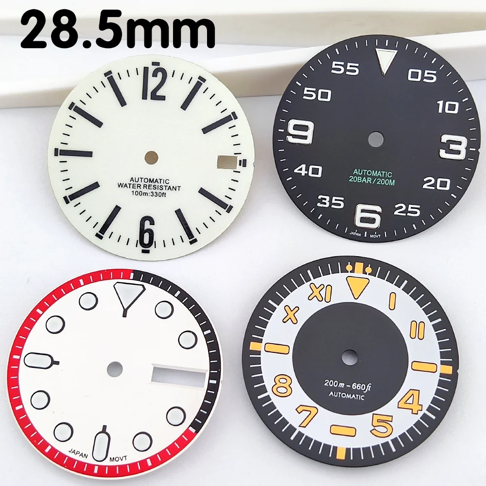 NH35-Dial-Green-Full-Luminous-Dial-28-5mm-Fits-NH35-NH36-Movement-Parts ...