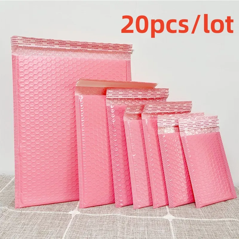 20pcs-Bubble-Mailers-Pink-Poly-Bubble-Mailer-Self-Seal-Padded-Envelopes ...