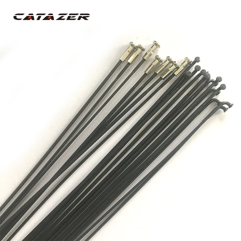 12 Pcs J-bend Spokes Pillar 1432 Aero Flat Spoke Stainless Steel Black ...