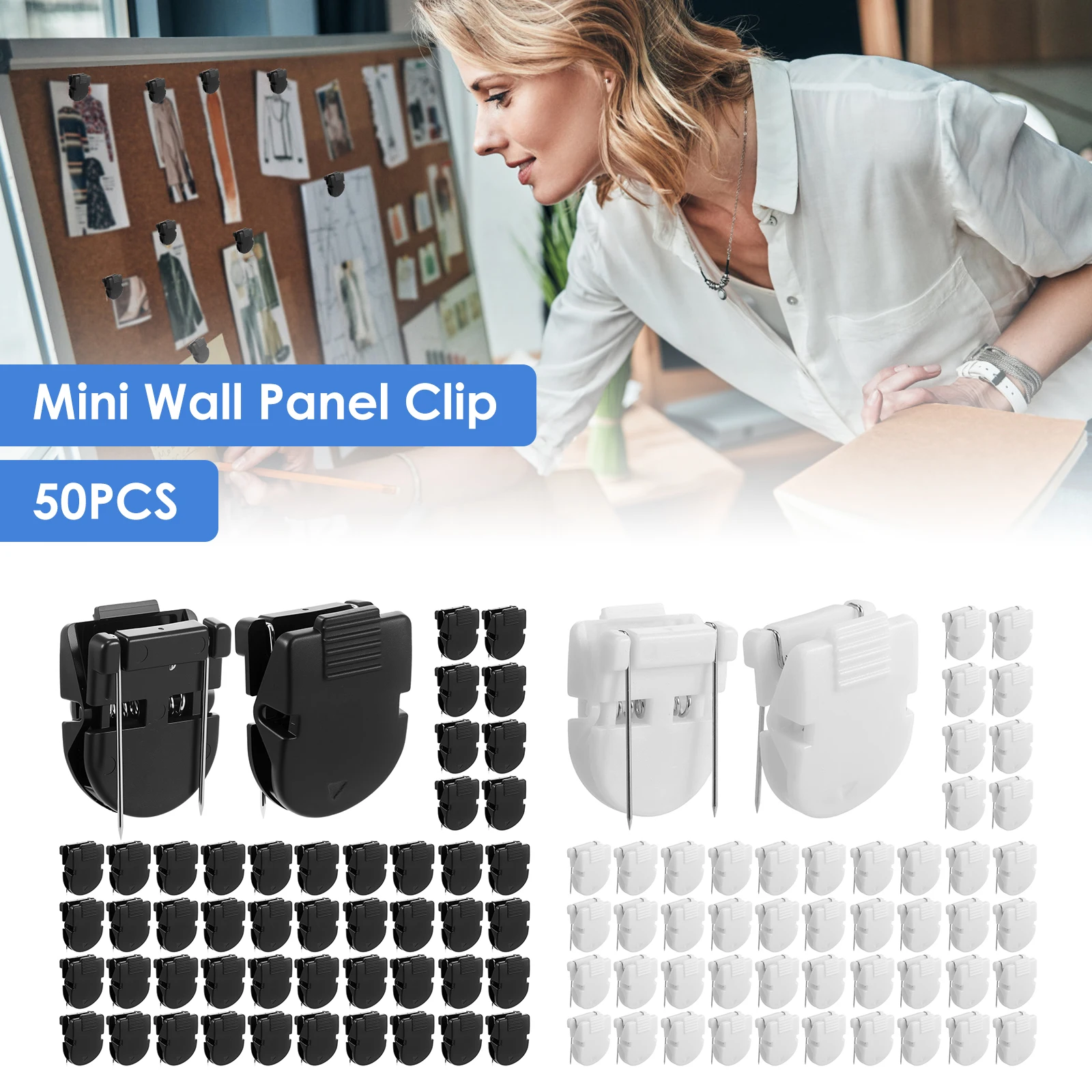 50 Pcs Cubicle Clips Plastic Fabric Panel Photos Wall Clips Strong Hold ...