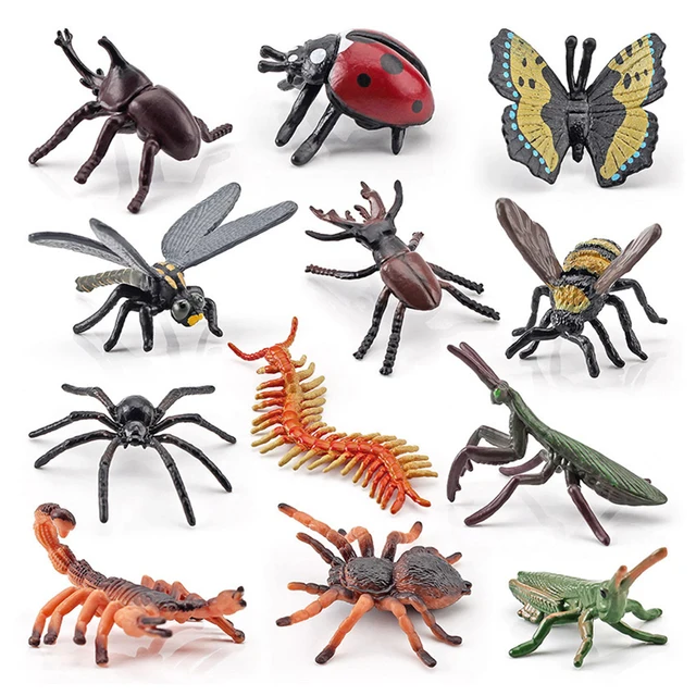 Pack of 12 Insect Bugs Figures Educational Animal Figurines Children ...