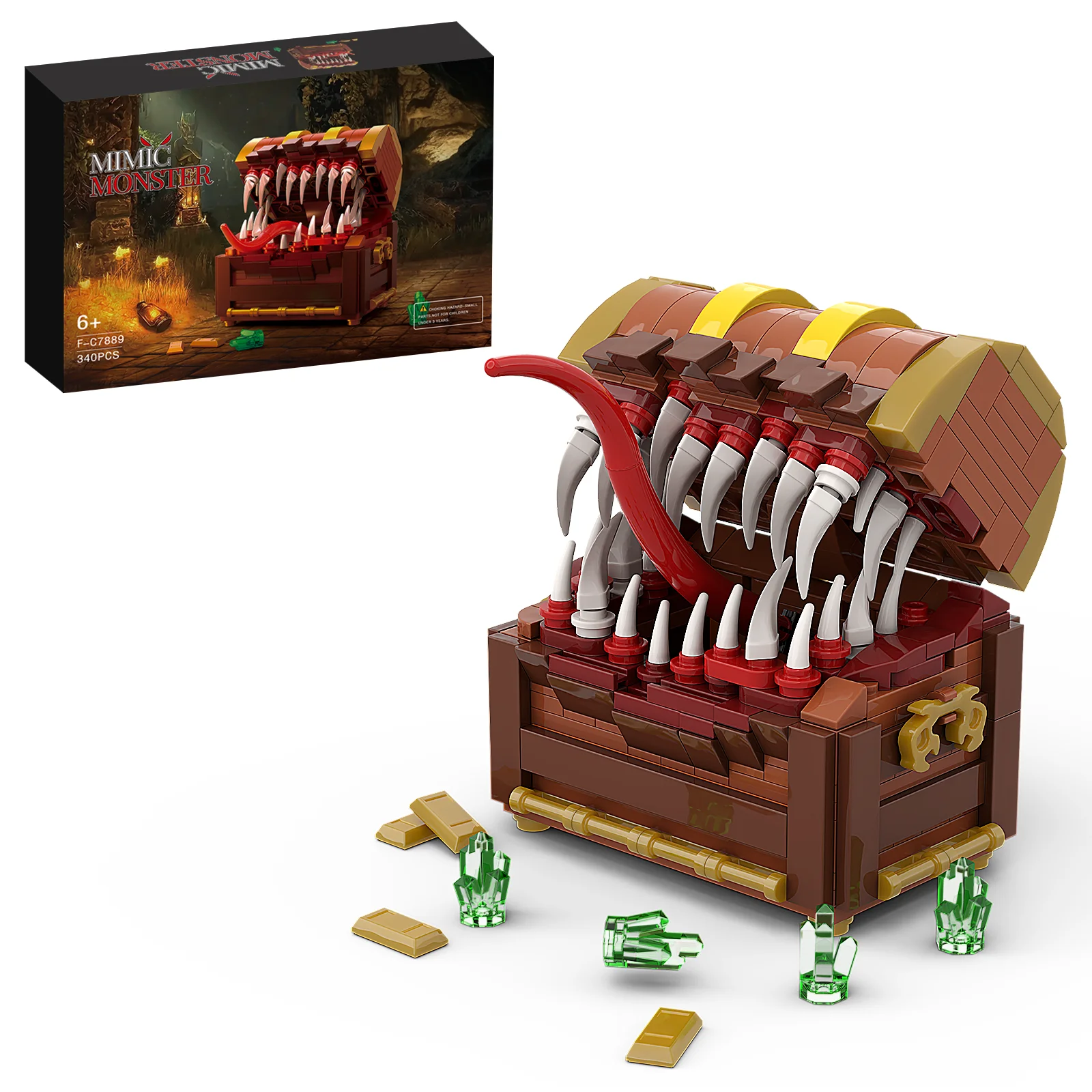 330Pcs-Mimic-Treasure-Chest-Monster-Building-Block-Kit-MOC-Pirate ...